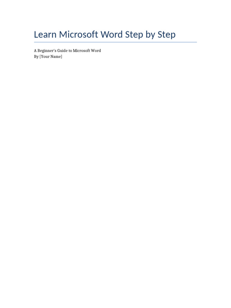 Microsoft Word Beginner's Guide | PDF | Microsoft Word | Page Layout