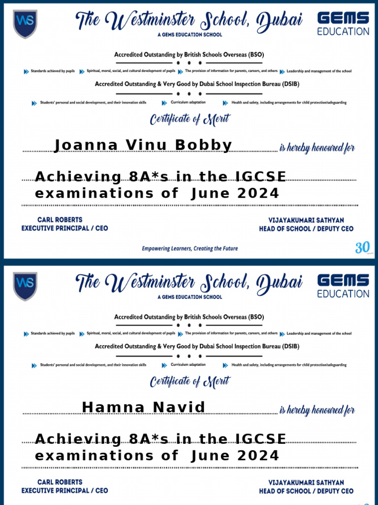 IGCSE Certficates 2024 - Completed | PDF