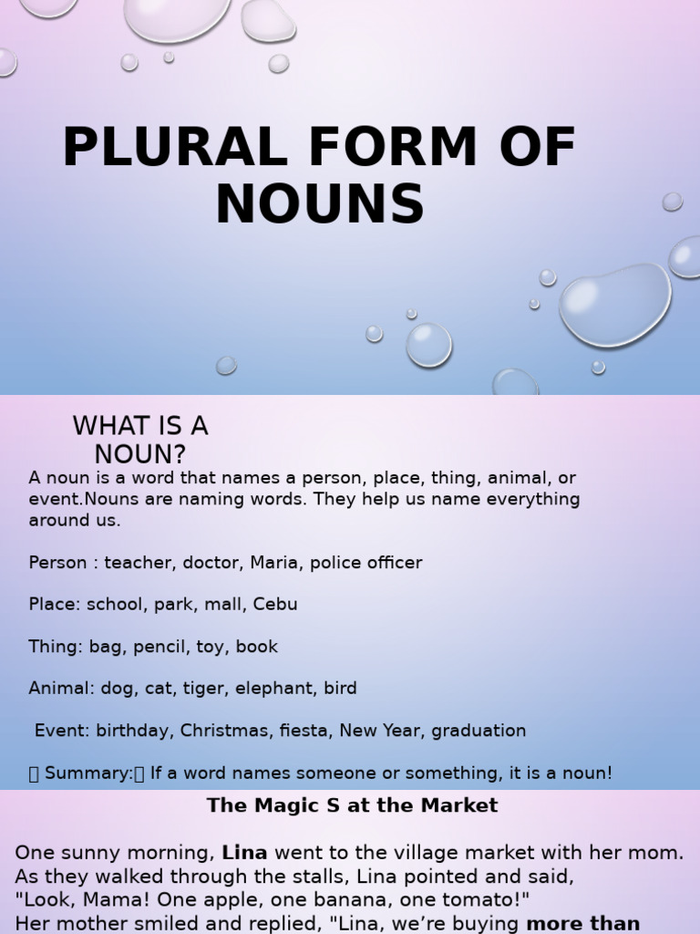 Plural Form of NOUNS | PDF | Linguistics | Linguistic Morphology