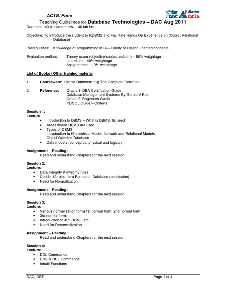 DBT Teaching Guidelines | Download Free PDF | Sql | Databases