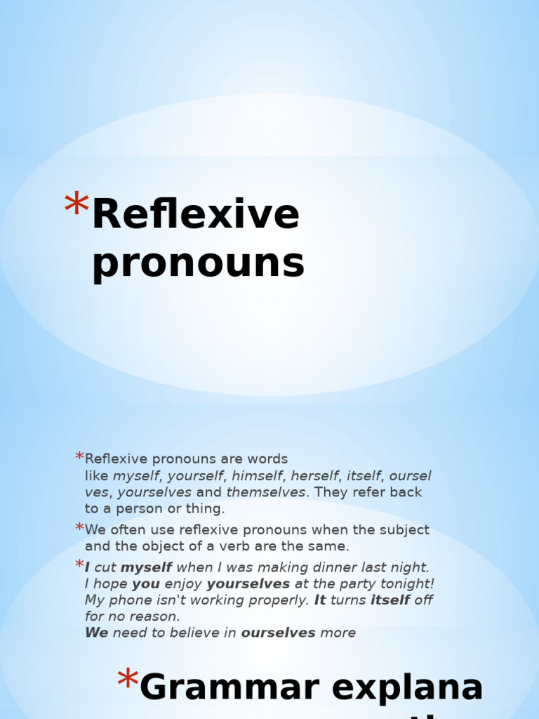 Reflexive Pronouns | PDF