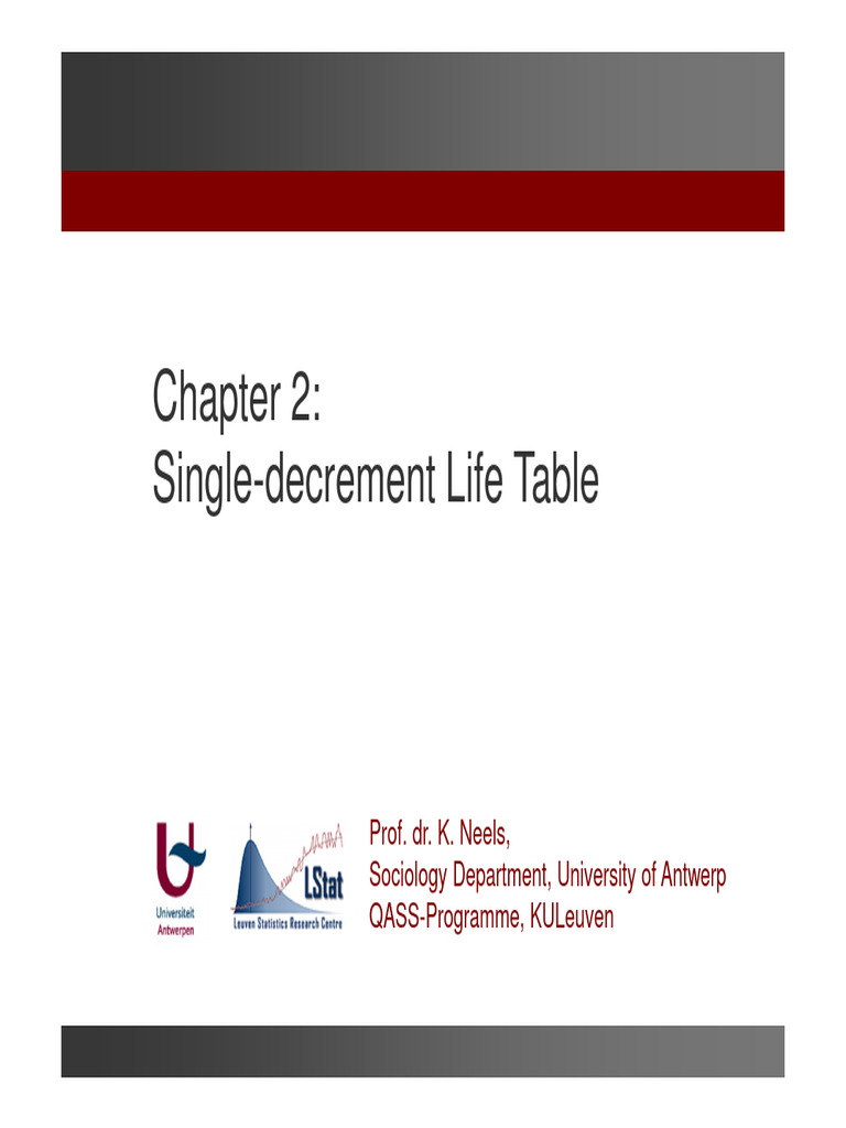 Chapter2 (Single DecrementLifeTable, AcademicYear2012 2013) | PDF ...