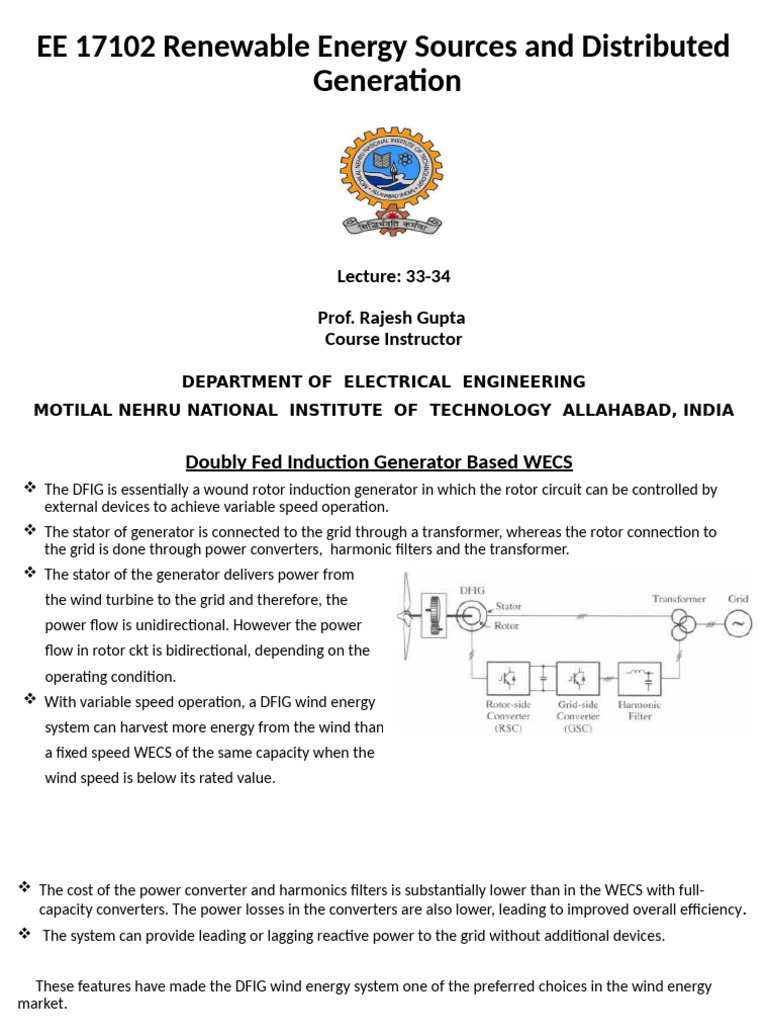 Lecture32-33 - SCIG AND DFIG Modeling | PDF | Electric Generator | Machines