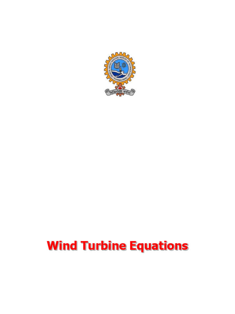 Wind Turbine Power and Torque Equations | PDF | Turbine | Wind Turbine