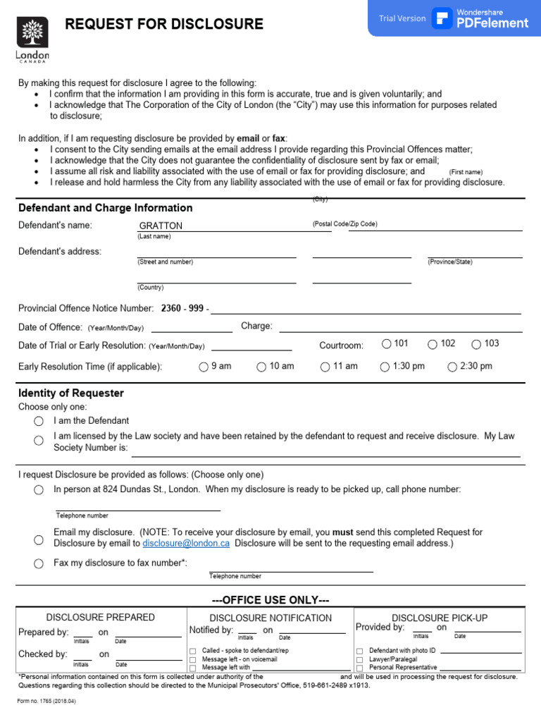 Request For Disclosure - 1765V02P3 | PDF | Telecommunications