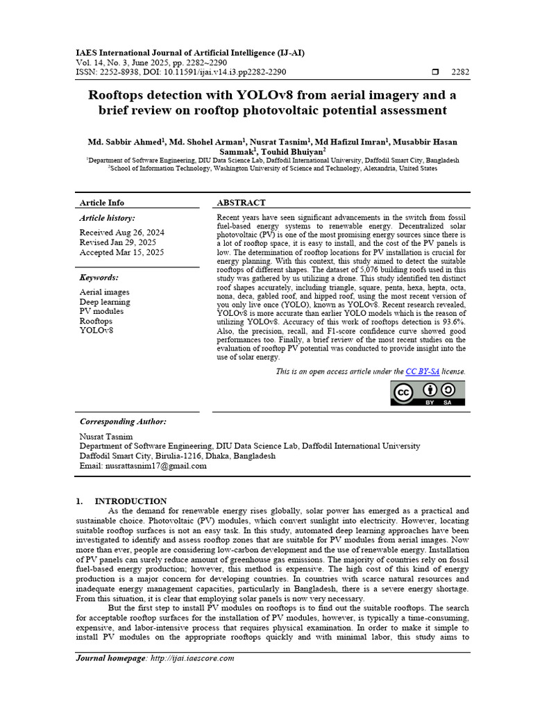 Rooftop Detection for PV with YOLOv8 | PDF | Photovoltaics | Solar Power
