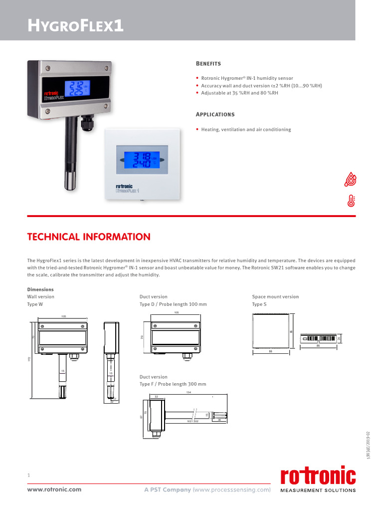 HygroFlex1 HVAC Humidity Transmitters | PDF