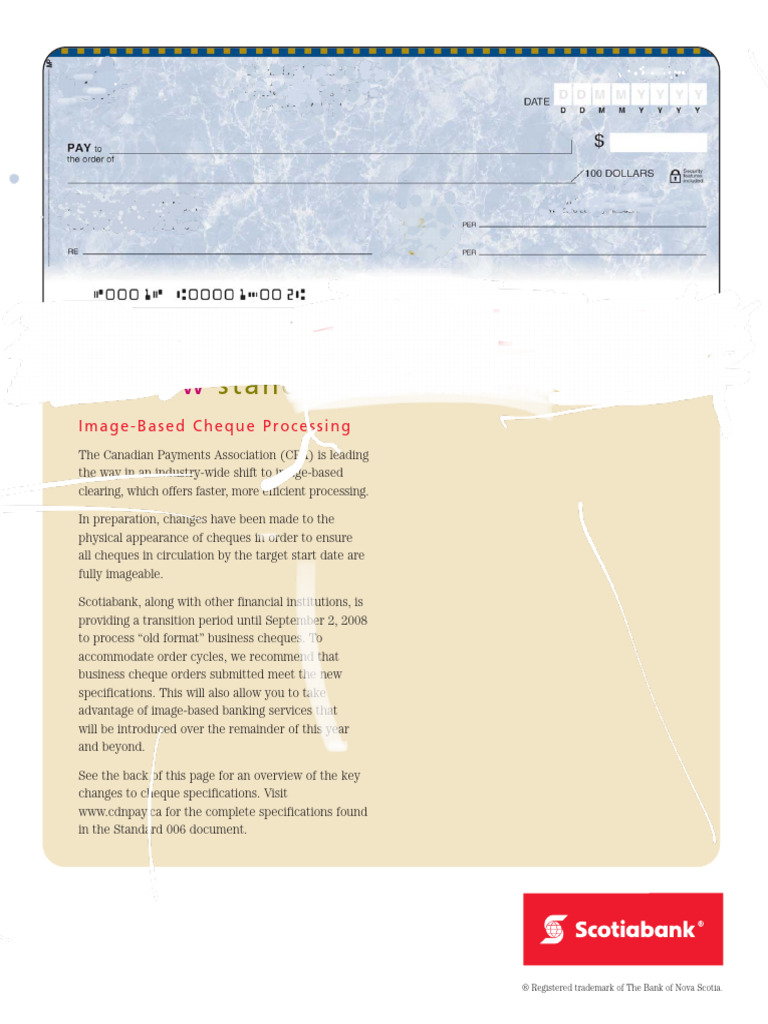 Canadian Image-Based Cheque Standards | PDF | Cheque