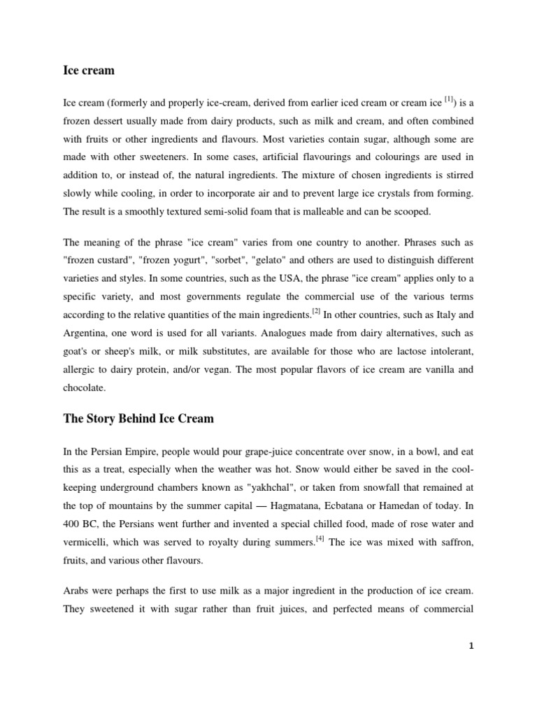 Ice Cream Project | PDF | Ice Cream | Dairy Products