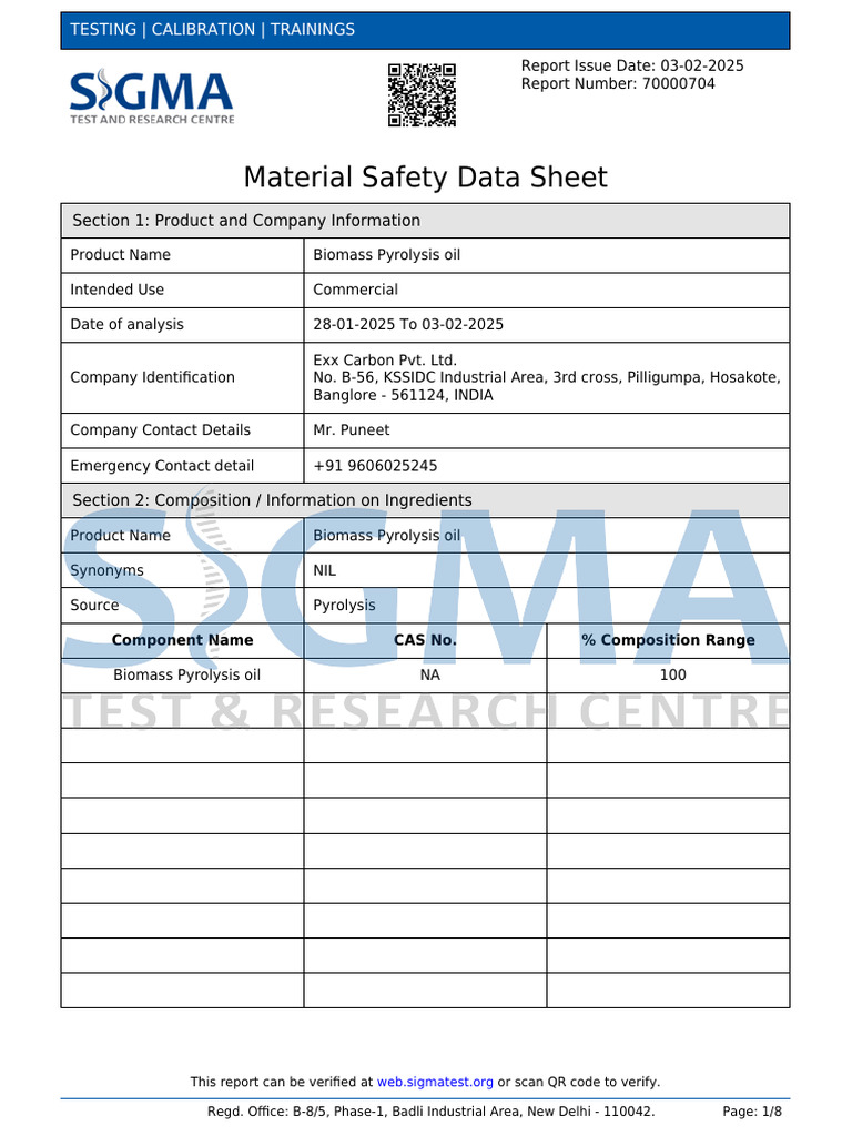 Biomass Pyrolysis Oil | PDF | Personal Protective Equipment | Water