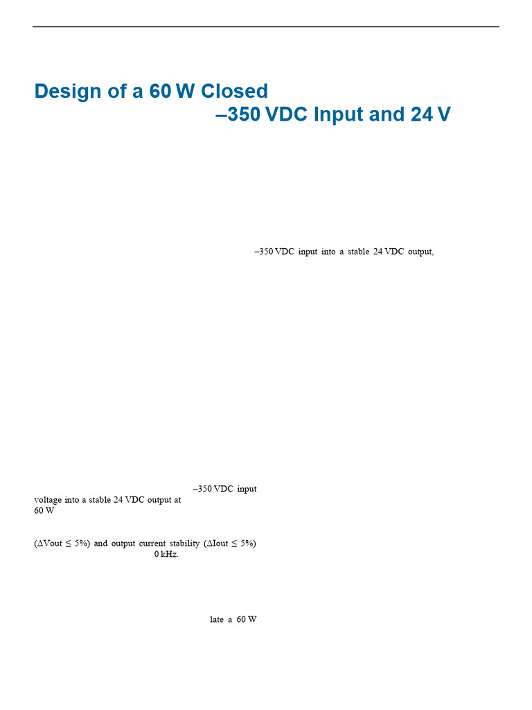 推甄_Design of a 60 W Closed-Loop Flyback Converter With 120–350VDC Input ...