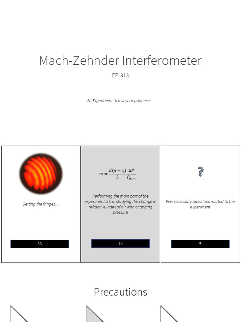 Mach-Zehnder Interferometer Experiment Guide | PDF