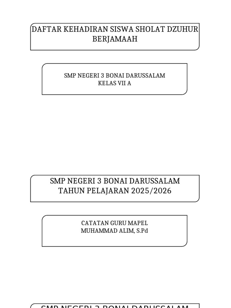 Cover Absen Siswa | PDF