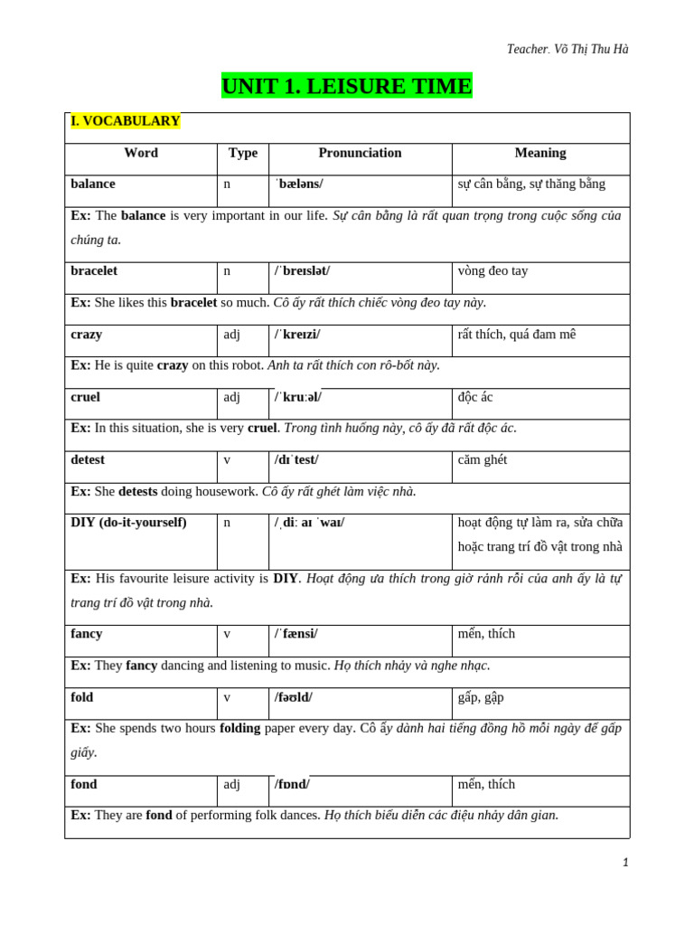 8 Unit 1 Student | PDF