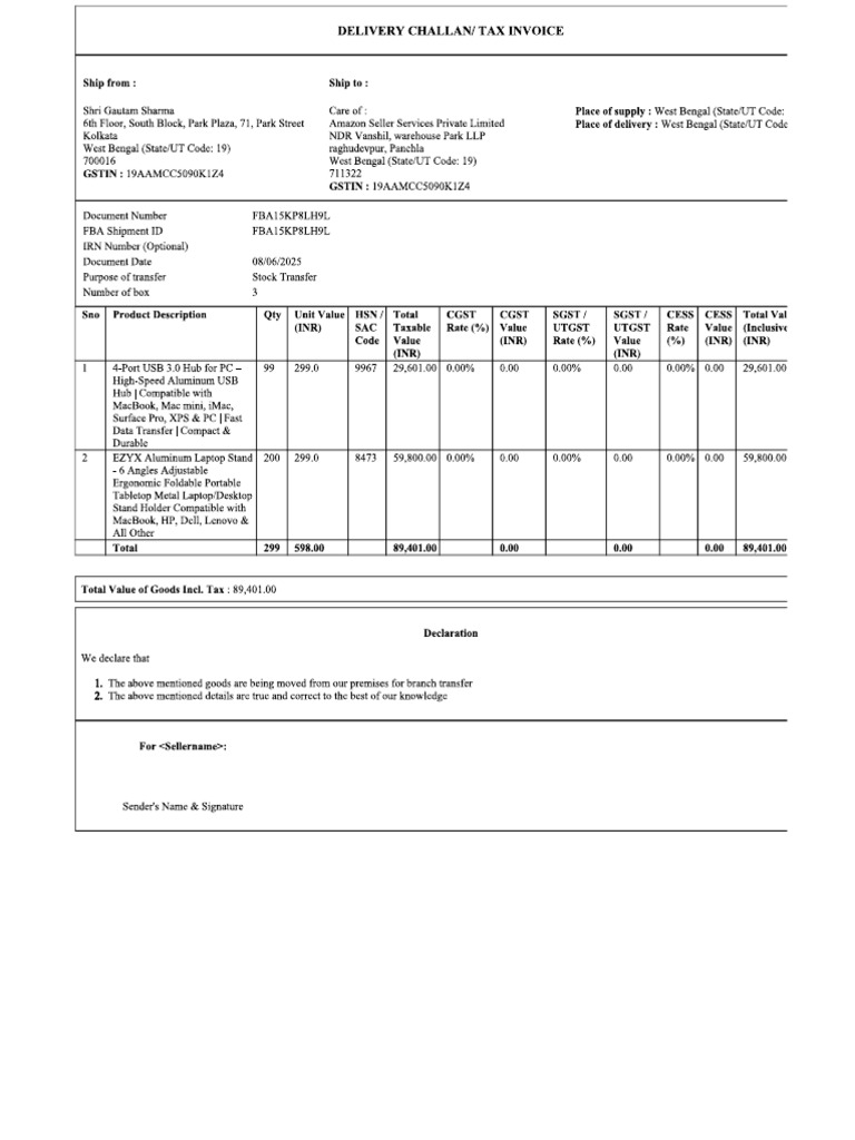 Delivery Challan 16 | PDF