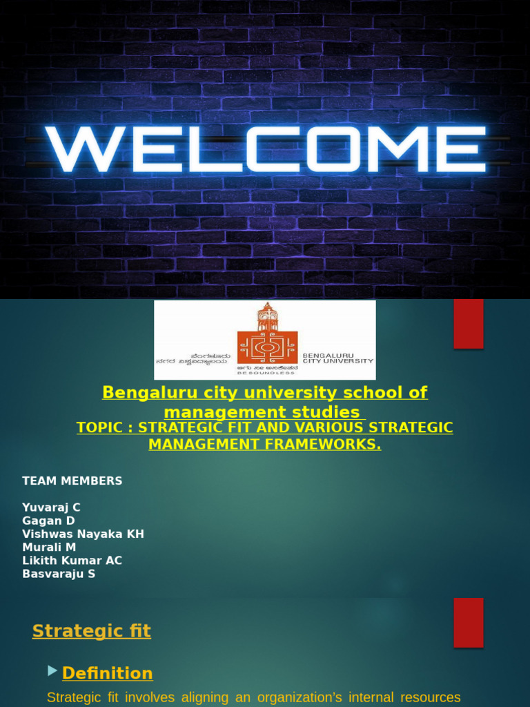 Strategic Fit and Various Strategic Management Frameworks.-1 | PDF ...