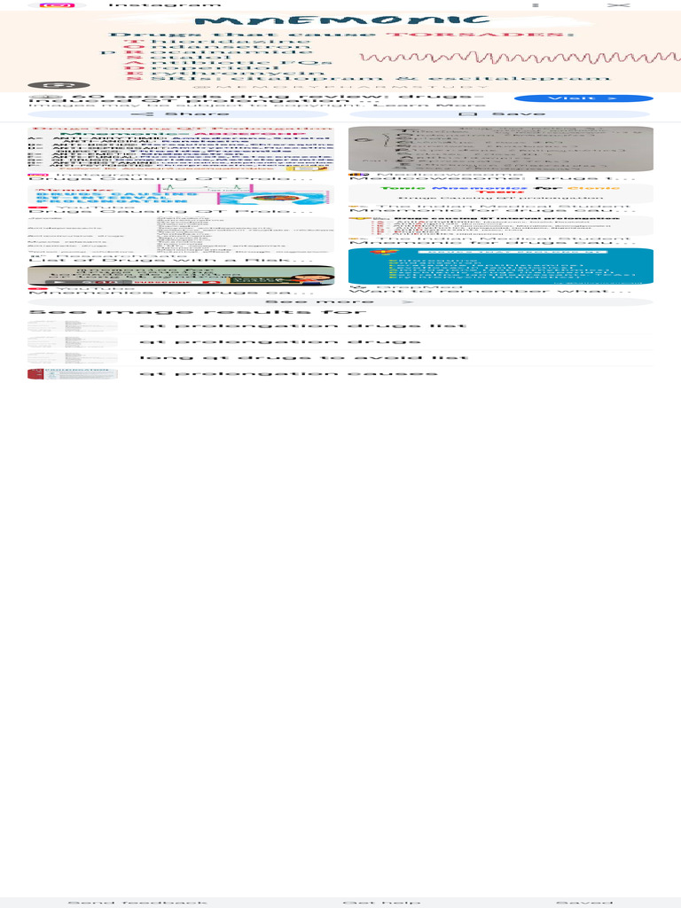 Mnemonic for QT Prolonging Drugs | PDF
