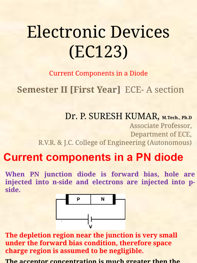 Current Components in PN Junction Diode | PDF | P–N Junction ...
