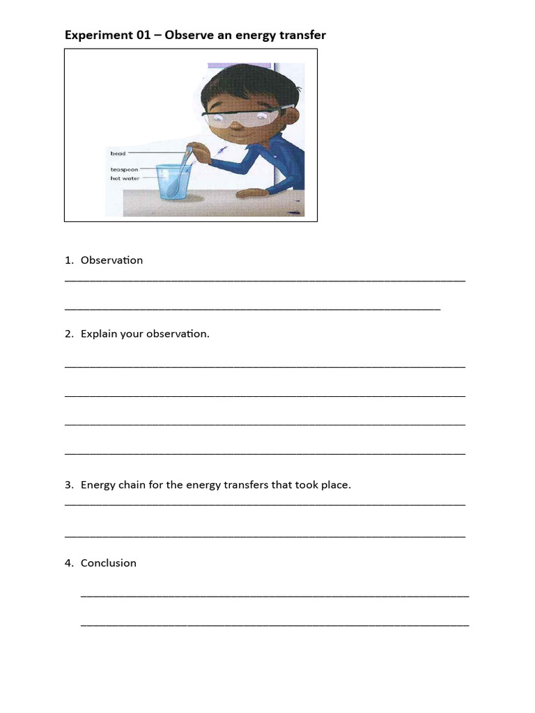 Energy Transfer and Change Experiments | PDF