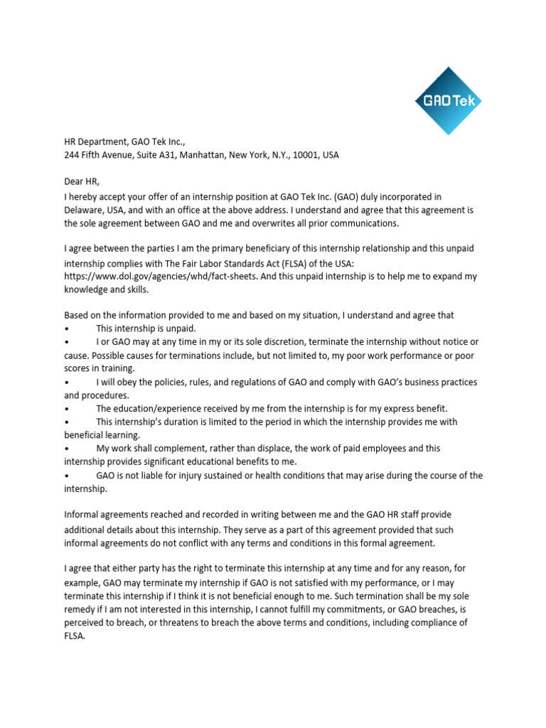 Copy of Agreement Letter_Candidate Name.pdf | PDF | Internship | Job ...