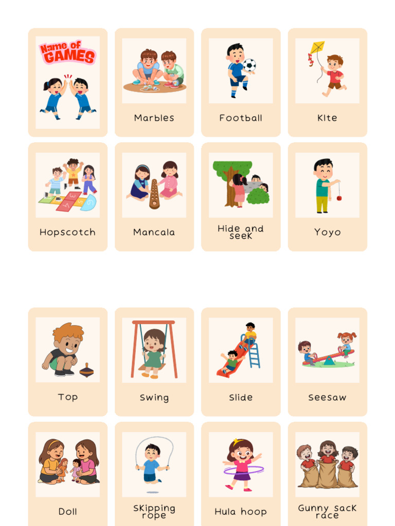 Games Flashcard | PDF