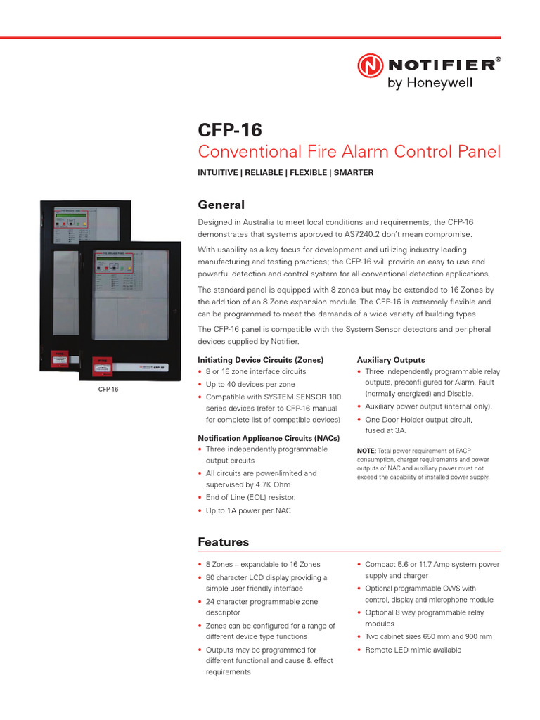 CFP-16 Fire Alarm Control Panel Overview | PDF | Electrical Engineering ...