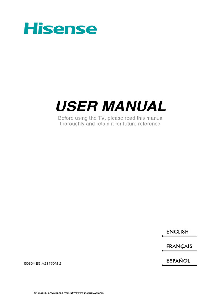 Hisense TV User Manual Guide | PDF | Hdmi | Computer Network
