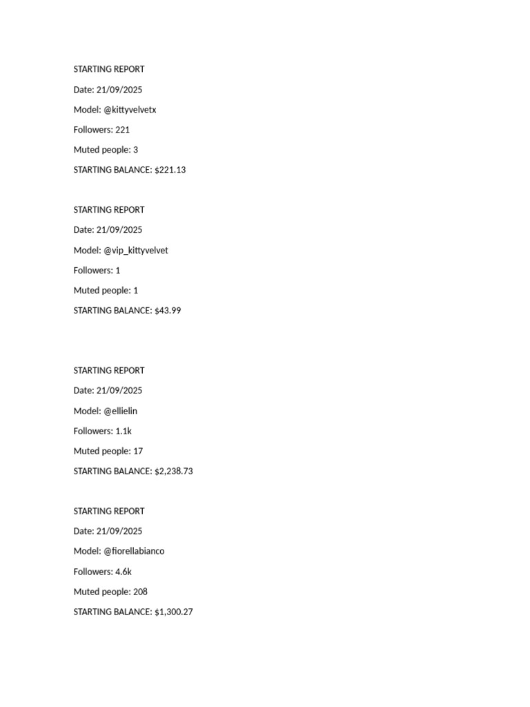 Starting Report | PDF