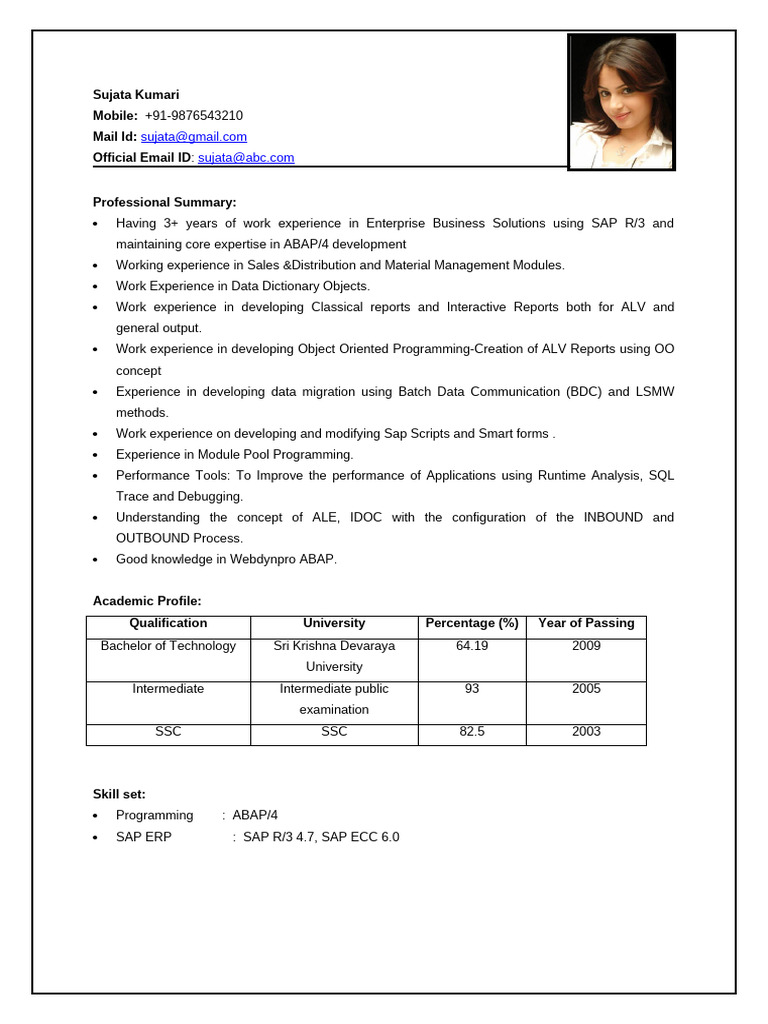 Professional Resume Format | PDF | Invoice | Specification (Technical ...
