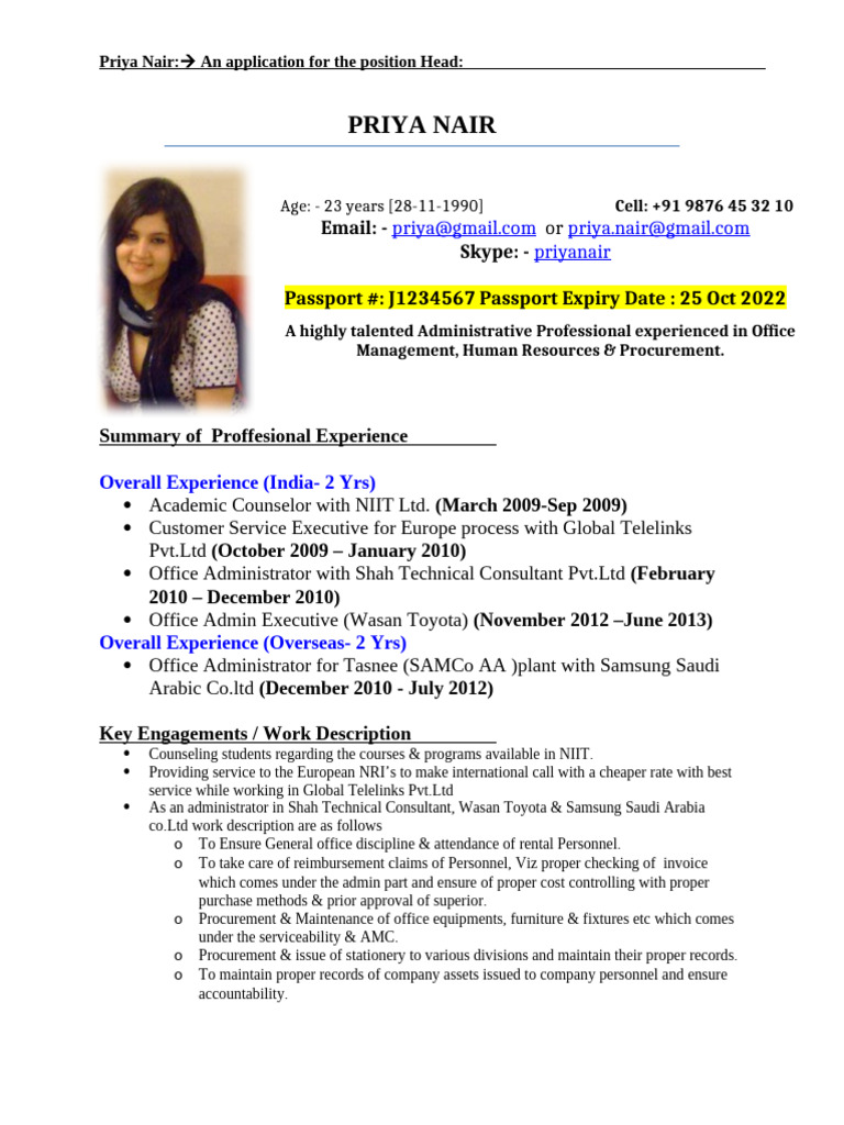 Professional Resume Format | PDF | Business
