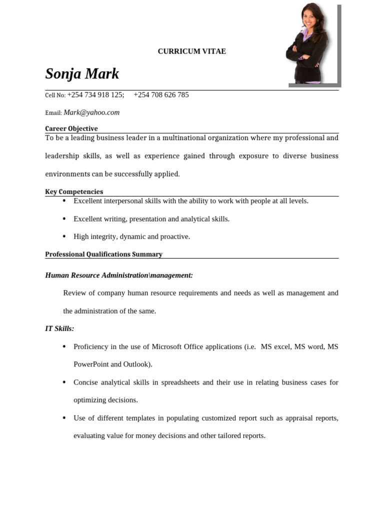 Professional Resume Format | PDF