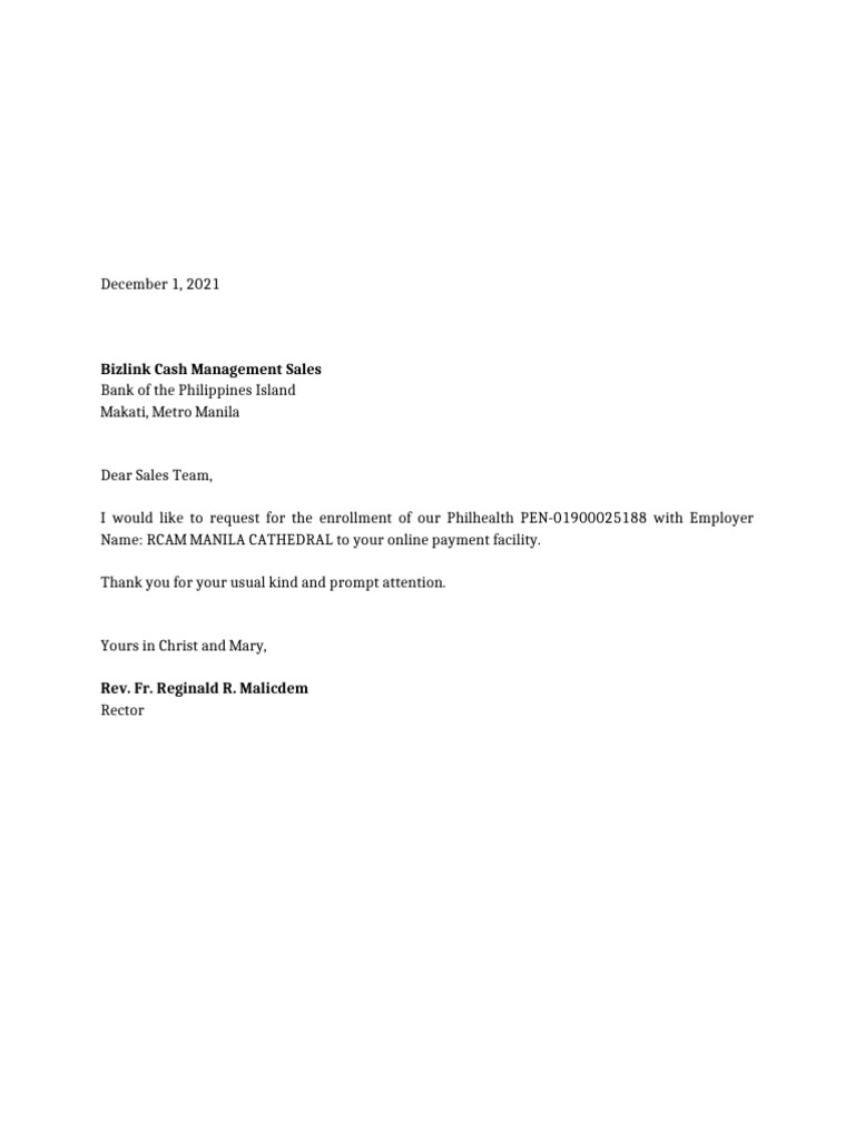 Bizlink Philhealth Enrollment | PDF