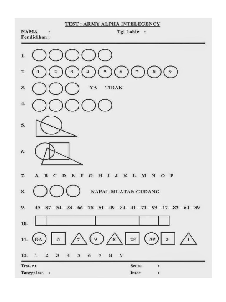 Tes Army Alpha 2 | PDF