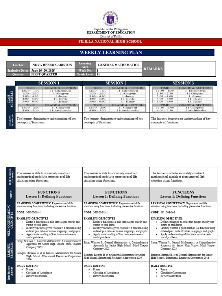 Week 1- FUNCTIONS- Defining Functions | PDF | Function (Mathematics) | Mathematics