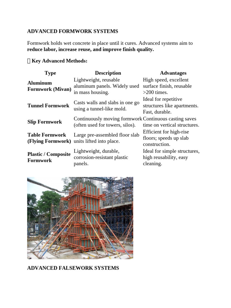 Advanced Formwork and Scaffolding Systems | PDF | Scaffolding ...