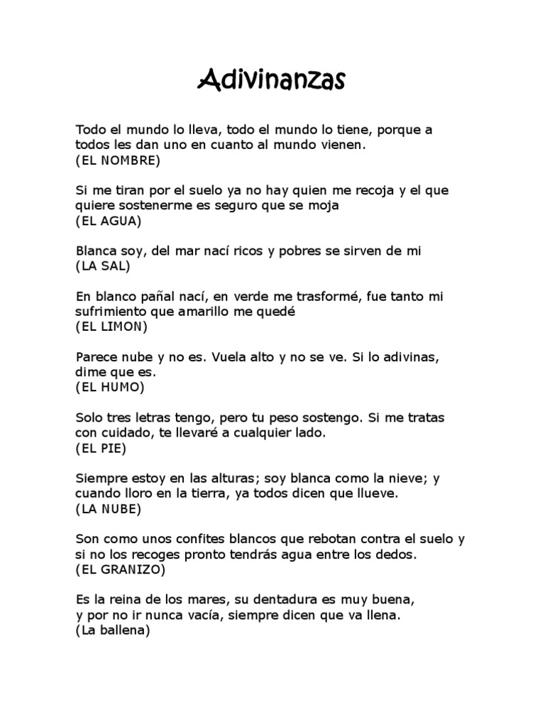Adivinanzas 3A | PDF | Poesía