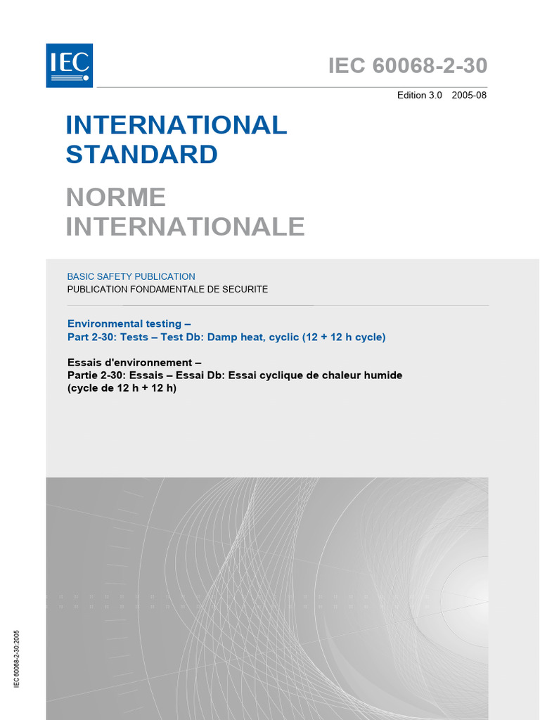 IEC 60068-2-30: Damp Heat Testing | PDF | Humidity | International ...