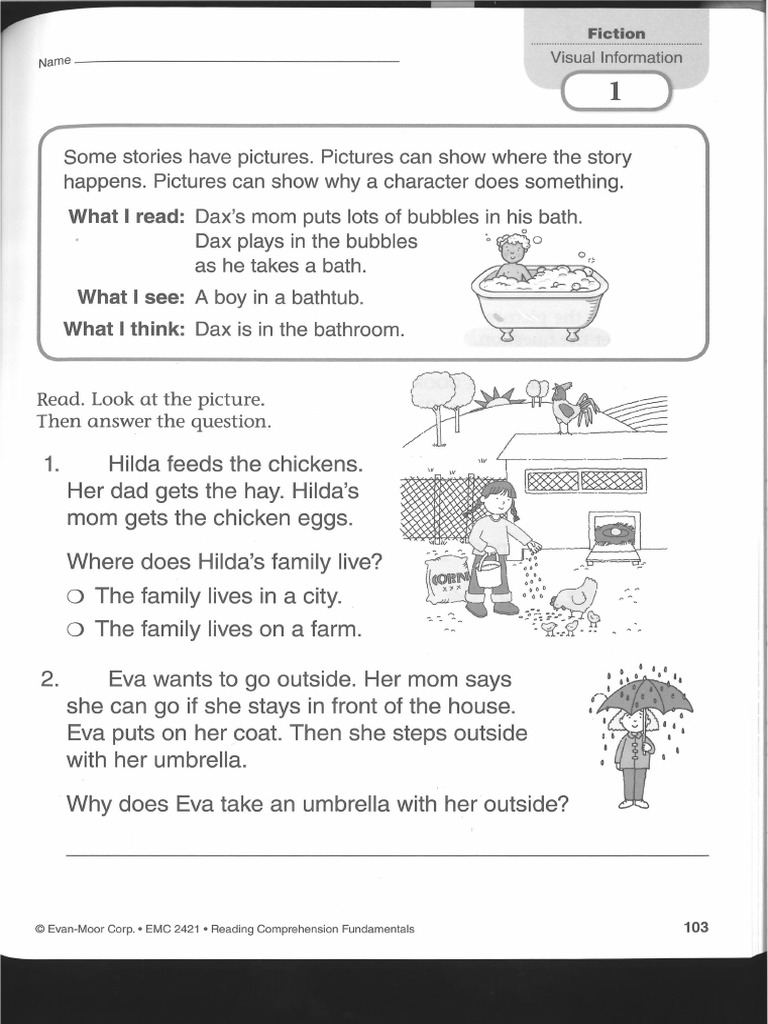 Reading Comprehension Fundamentals - Grade 1 - Visual Information | PDF
