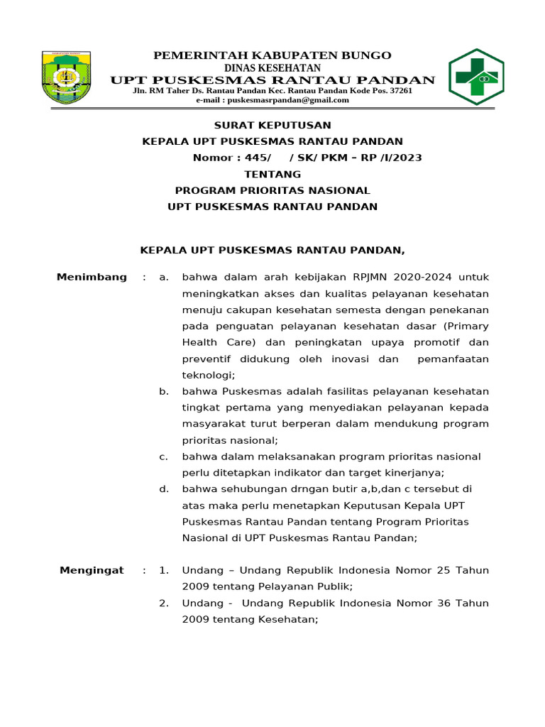 SK Program Prioritas Nasional | PDF