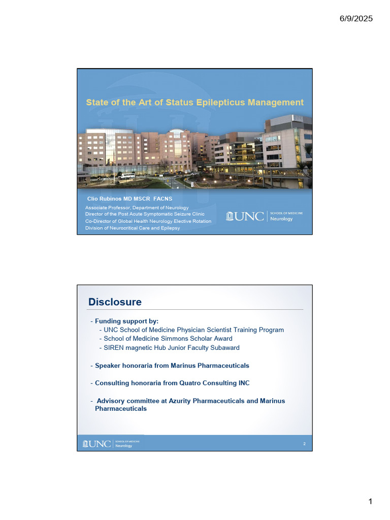 State of The ART of Status Epilepticus Management | PDF | Midazolam ...