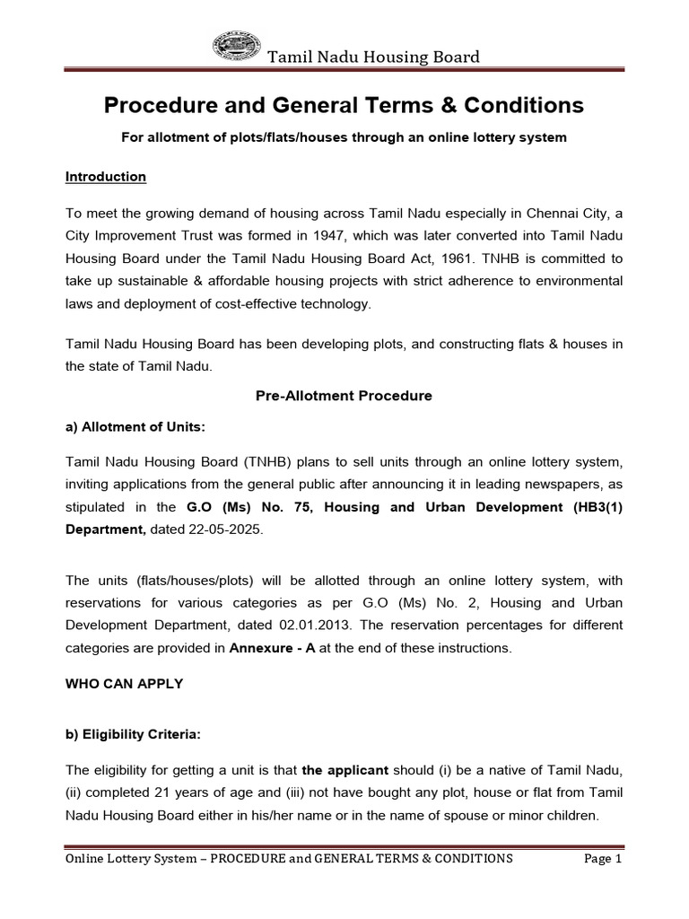 PRocedure and Terms TNHB | PDF
