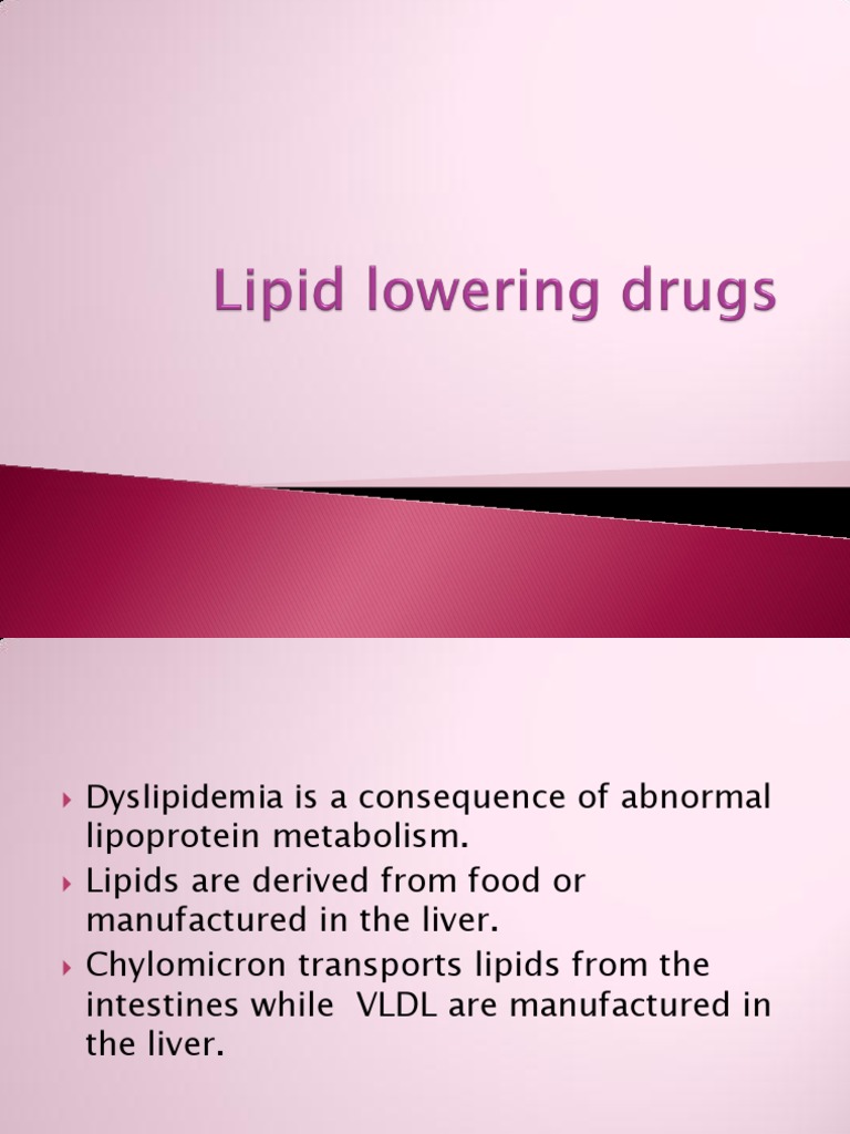 Classification of Lipid-Lowering Drugs | PDF | Lipoprotein | Low ...