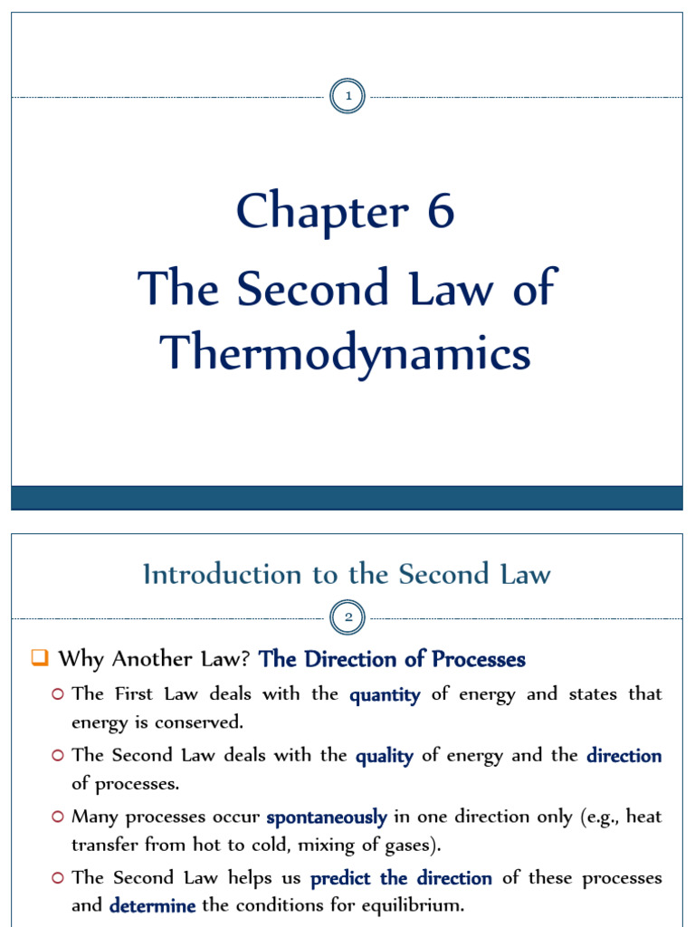 Chapter 6 - Second Law of Thermodynamics | PDF | Internal Combustion Engine | Second Law Of ...