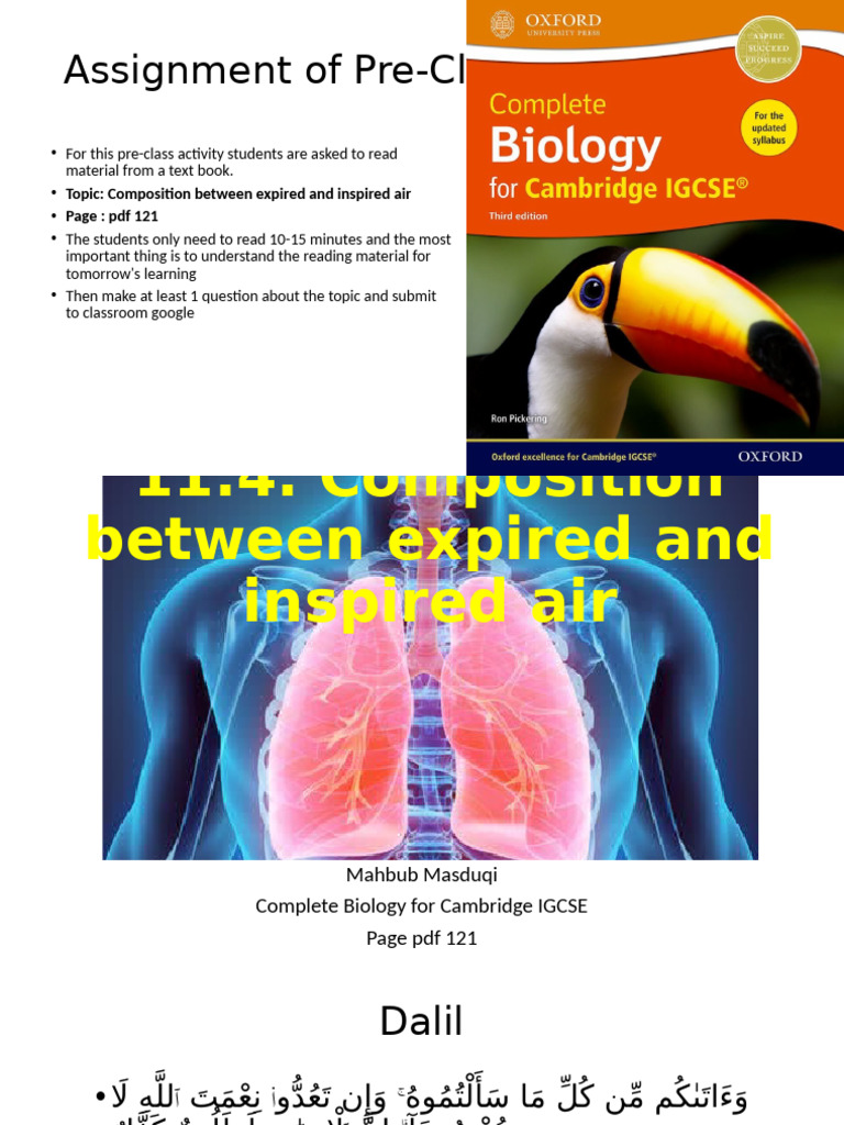 11.4 Composition Between Expired and Inspired Air | PDF | Exhalation ...