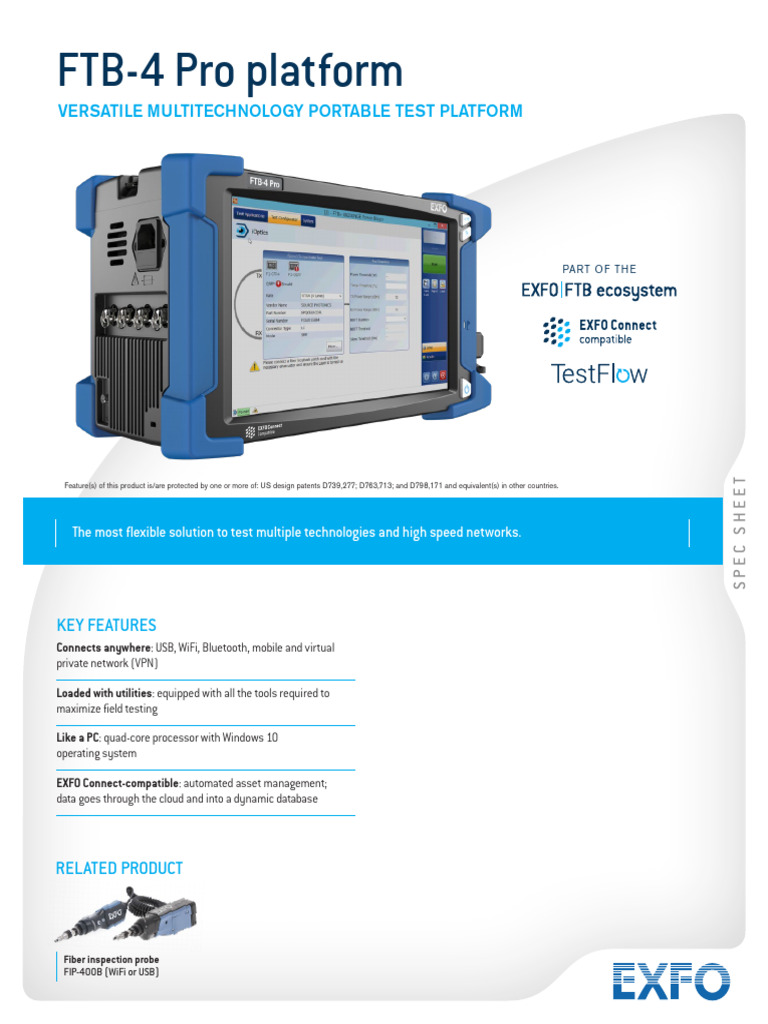 Spec Sheet FTB 4 Pro v5 en | PDF | Computer Network | Wavelength ...