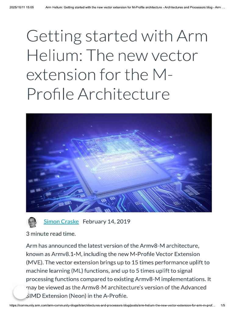 Getting Started With Arm Helium The New Vector Extension For The M ...