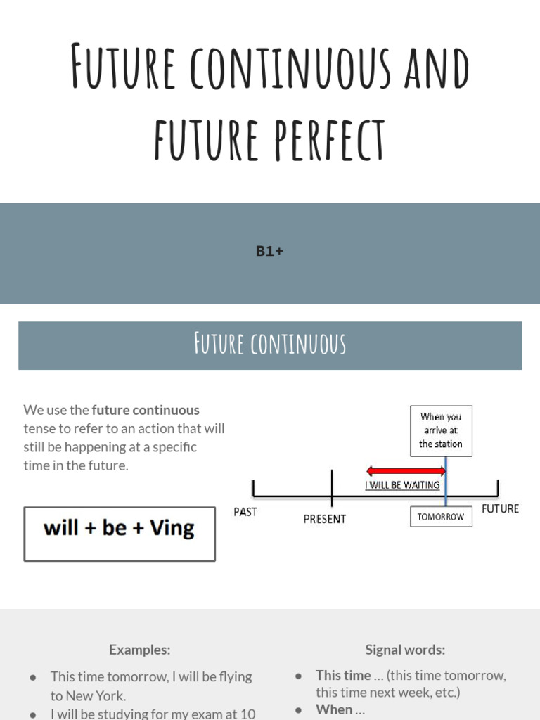 Future Continuous and Future Perfect B1+ | PDF