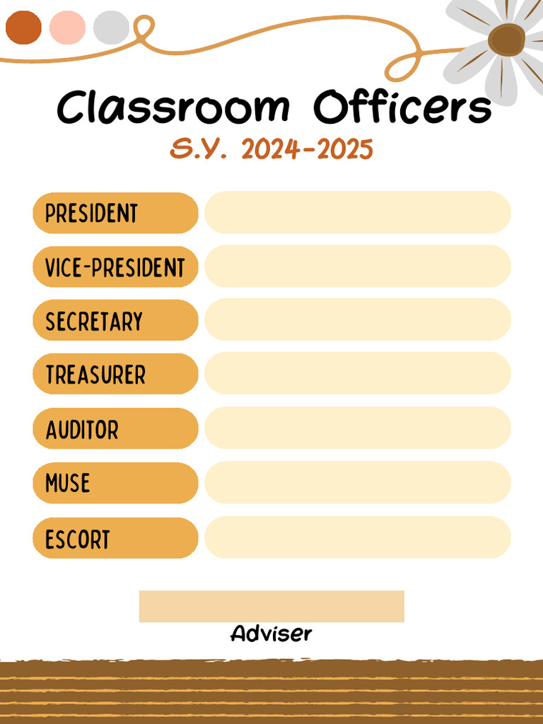 Classroom Officer Template | PDF