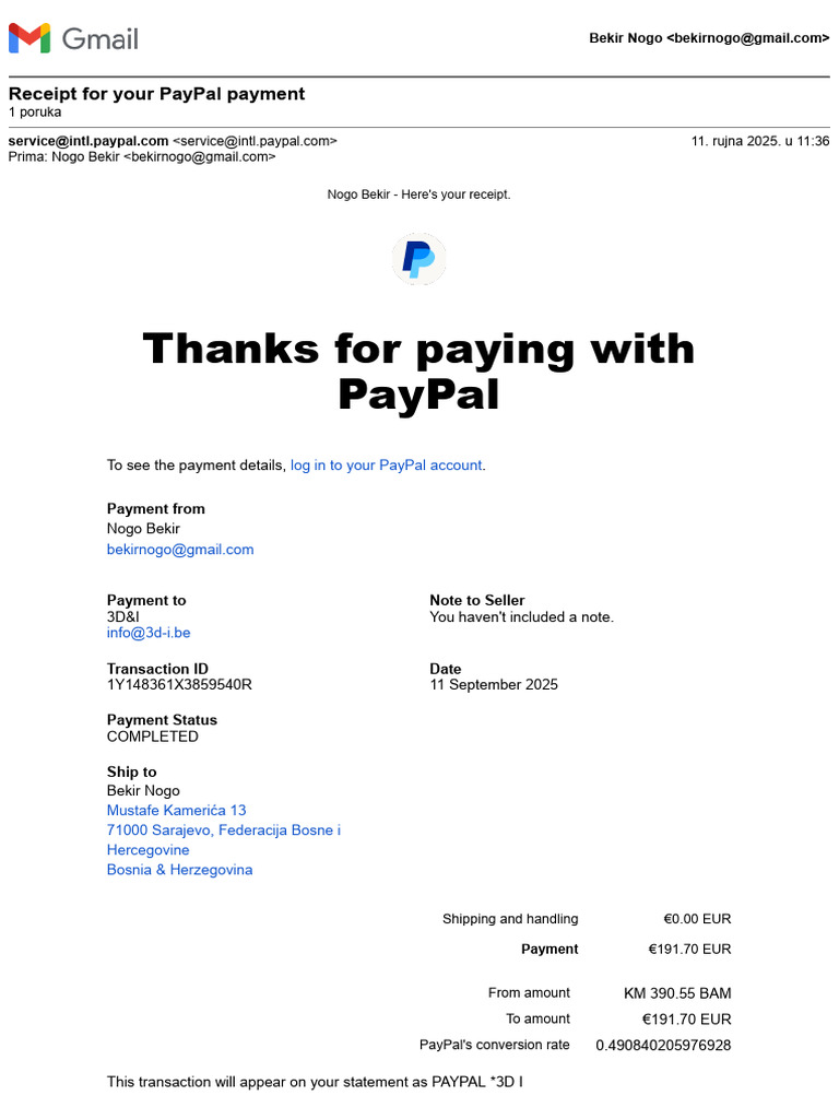 Gmail - Receipt For Your PayPal Payment | PDF