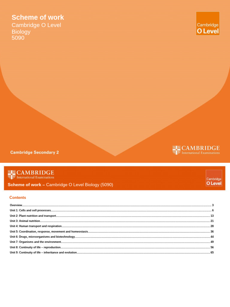 Cambridge O Level Biology 5090 Scheme | PDF | Osmosis | Enzyme